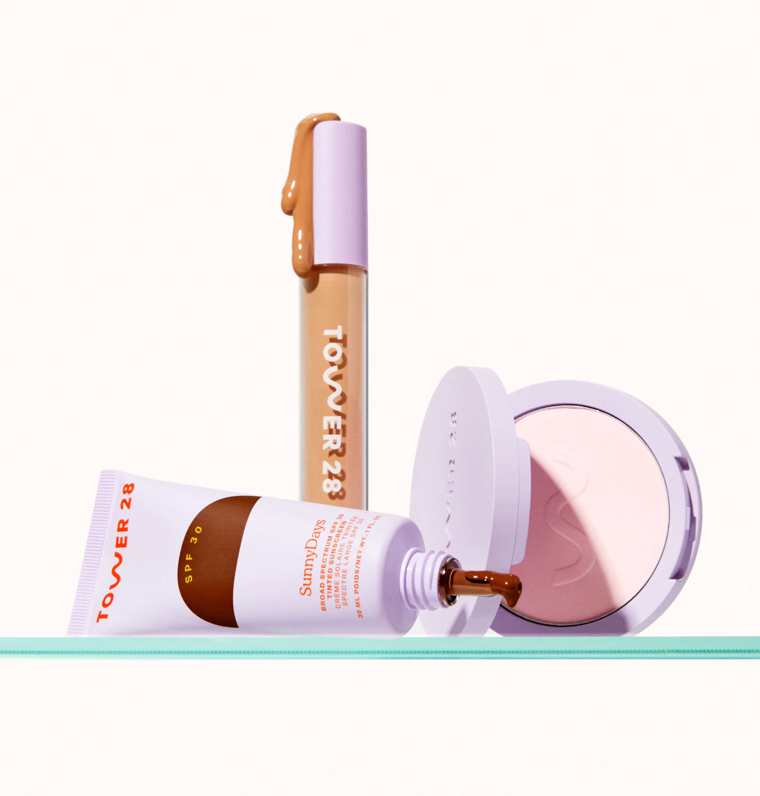 Tower 28 The Complexion Trio | Foundation, Concealer + Powder Set ...
