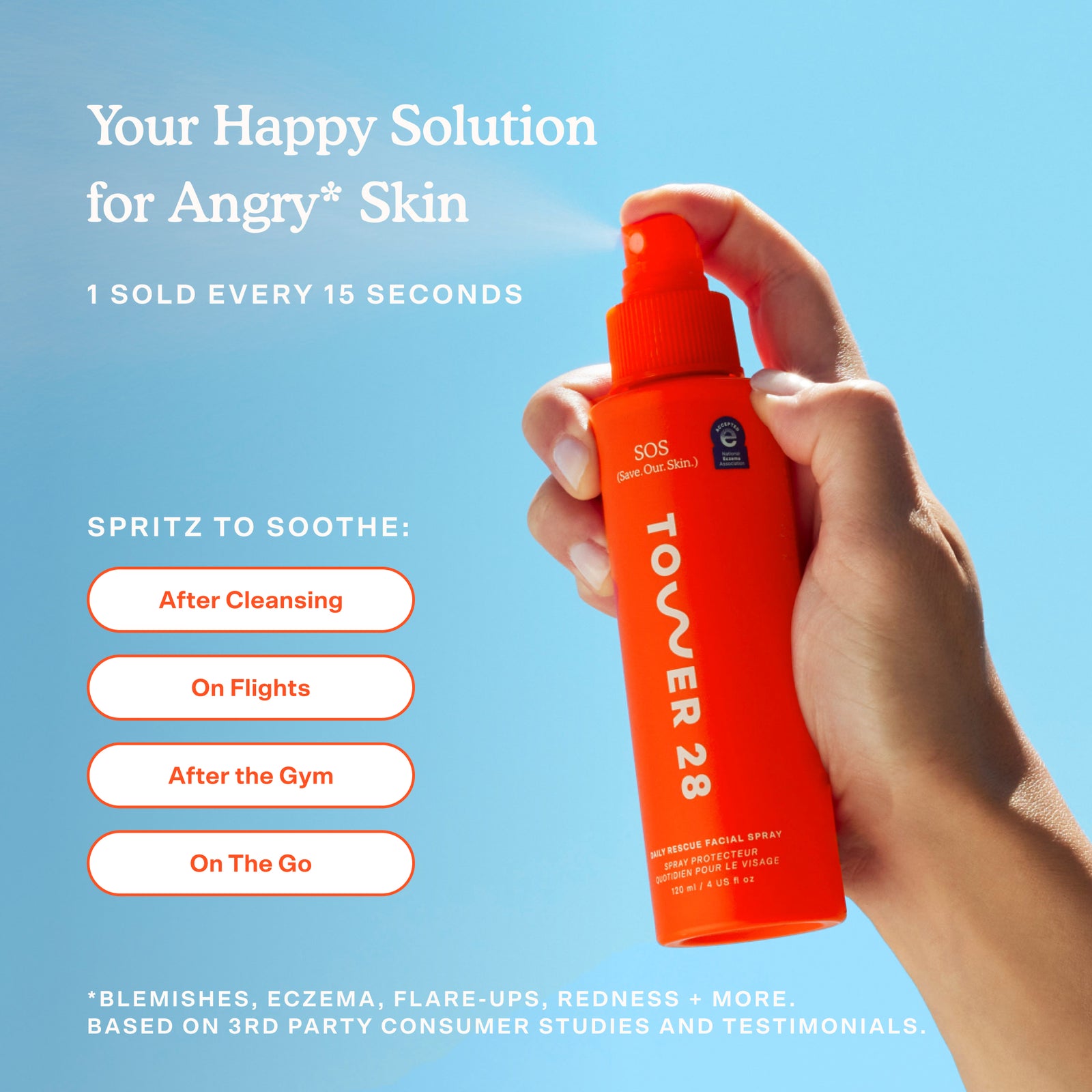 SOS Daily Rescue Facial Spray with Hypochlorous Acid | Tower 28 Beauty