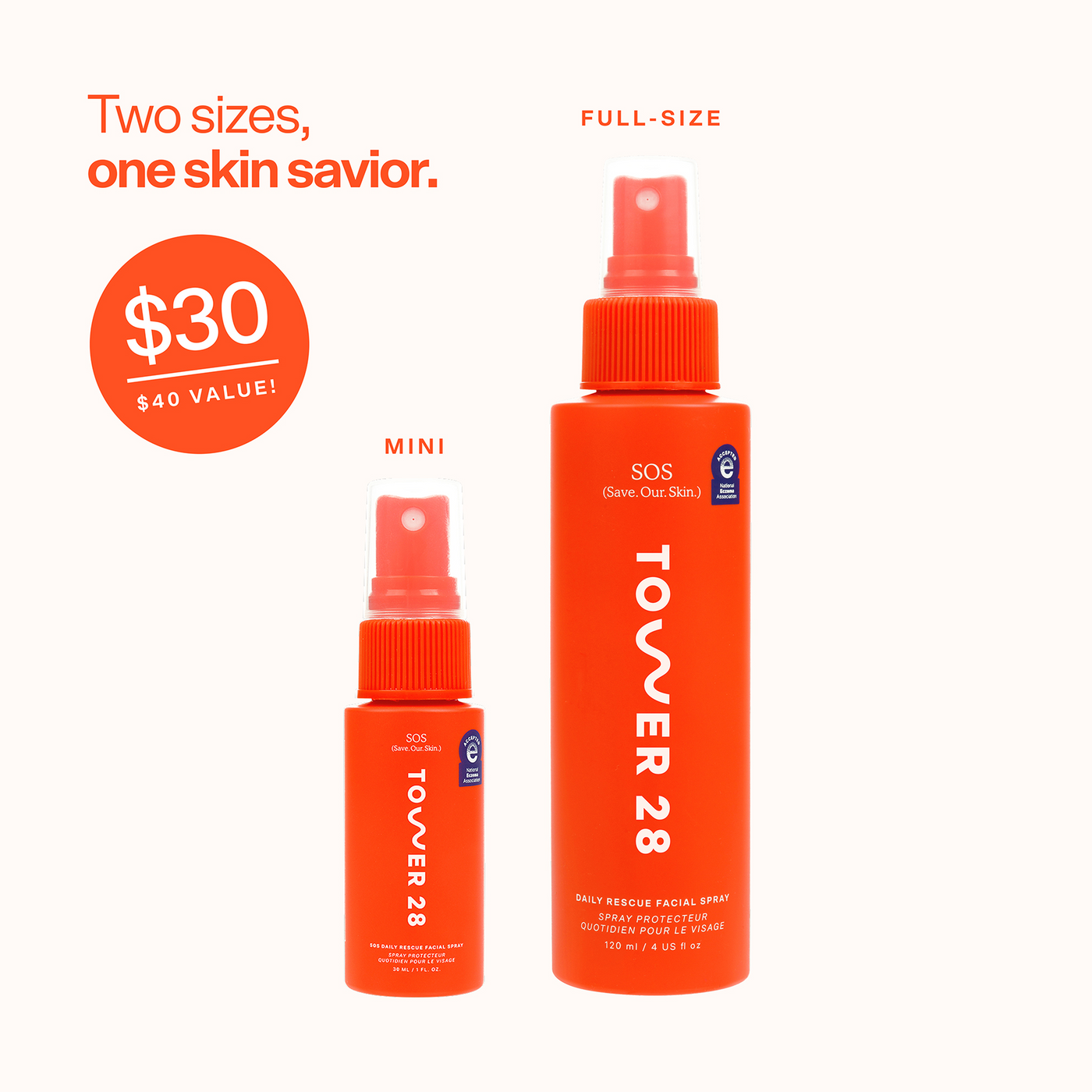 SOS Daily Rescue Facial Spray with Hypochlorous Acid | Tower 28 Beauty